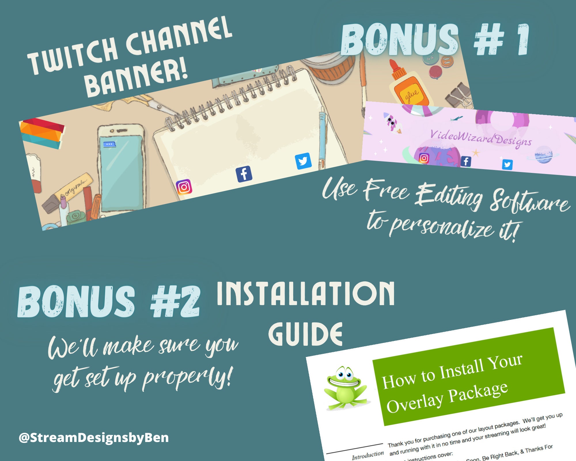 Animated Twitch Overlay Package Artist/crafting Theme - Etsy Canada