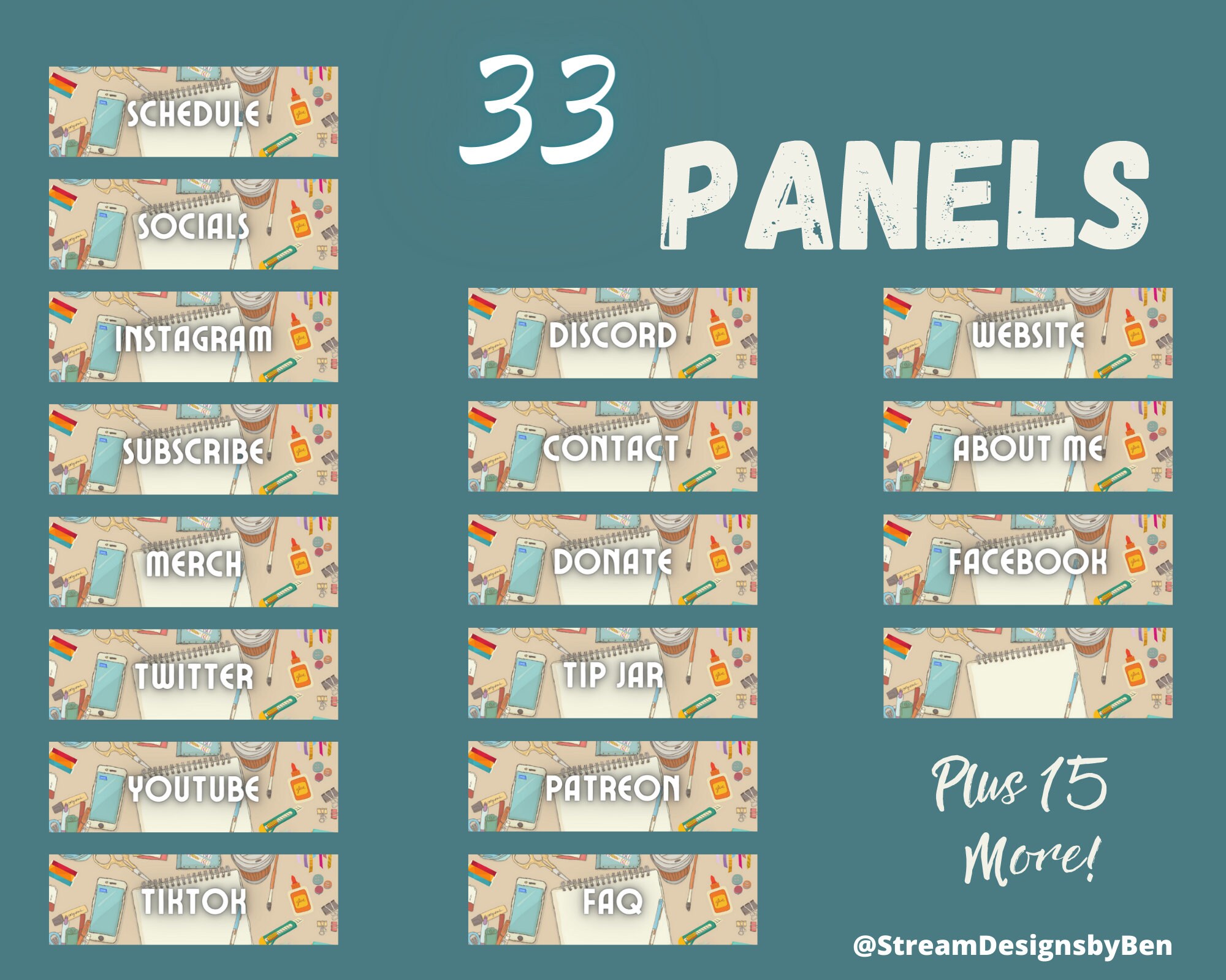 Animated Twitch Overlay Package Artist/crafting Theme - Etsy Canada