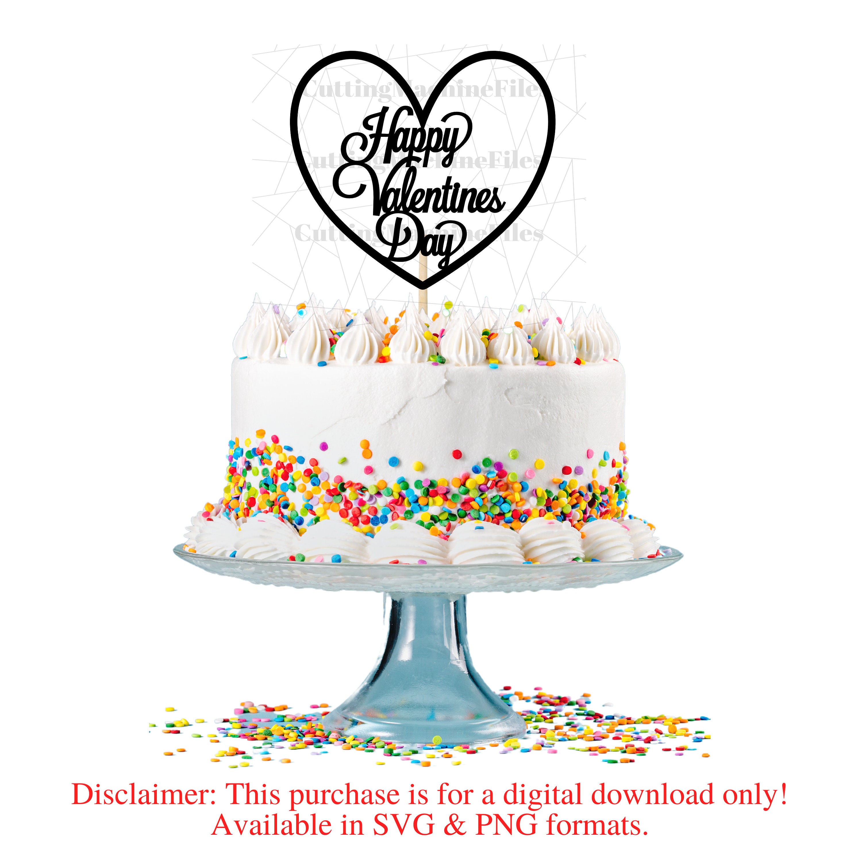 Heart Valentines Day Svg/png,valentine's Day Cupcake Topper Svgg ...