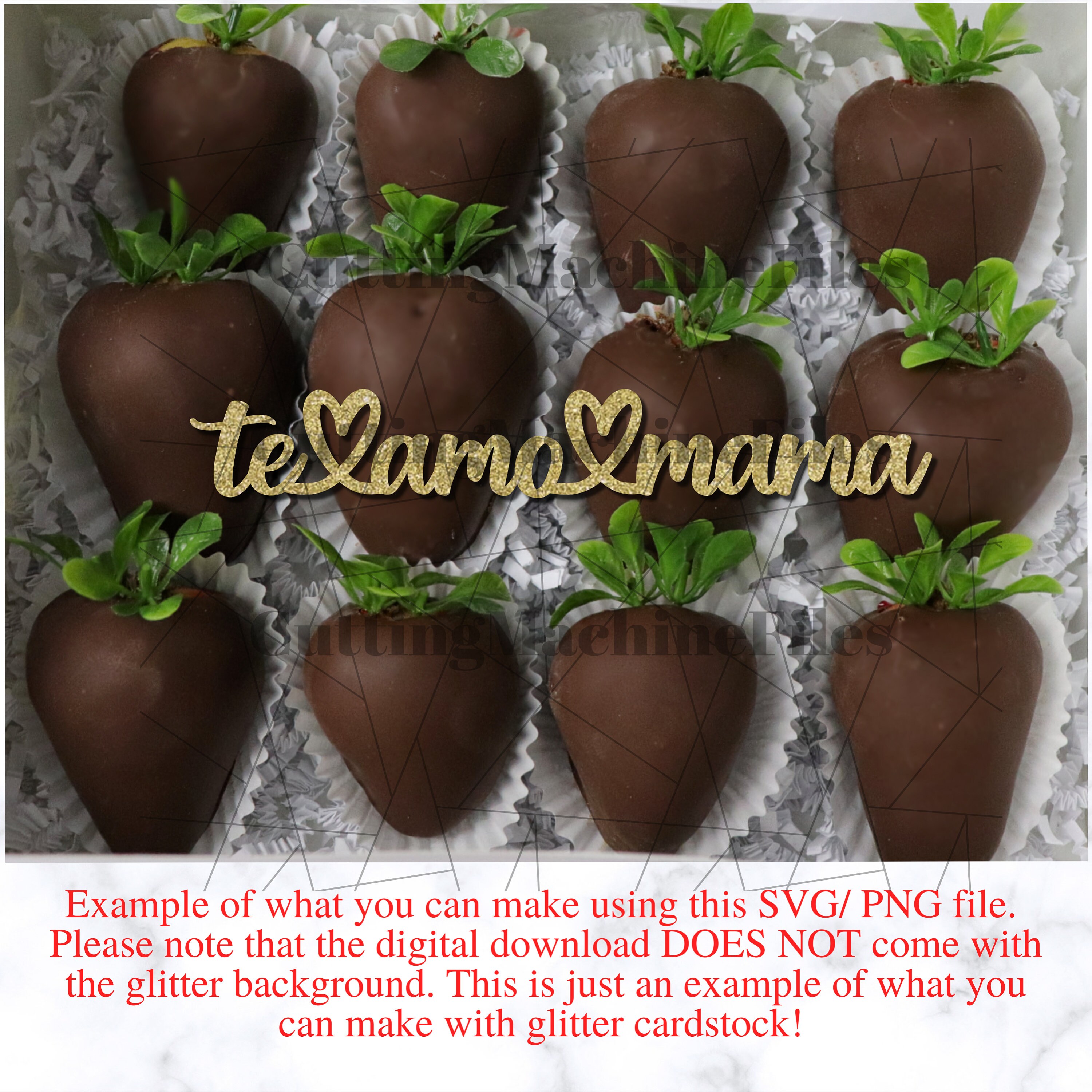 Te Amo Mama Feliz Dia Mama Heart Strawberry Box Toppers Svg Png