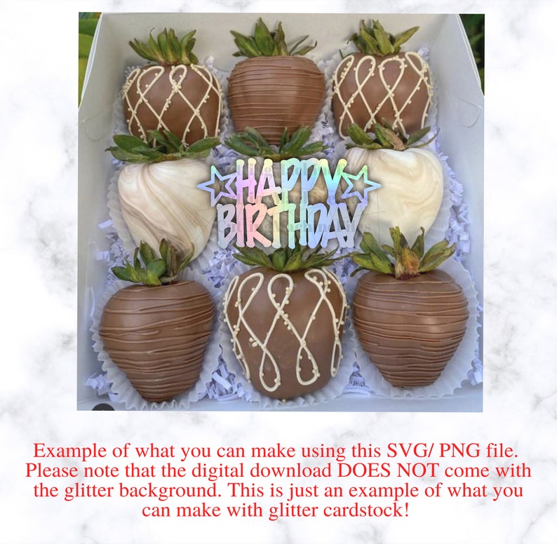 Simple Star Happy Birthday Cake Topper SVG/PNG, Happy Birthday Svg File ...