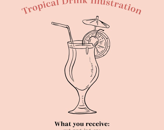 Tropical Drink Illustration, Tropical Drink Clip Art, Tropical Drink ...