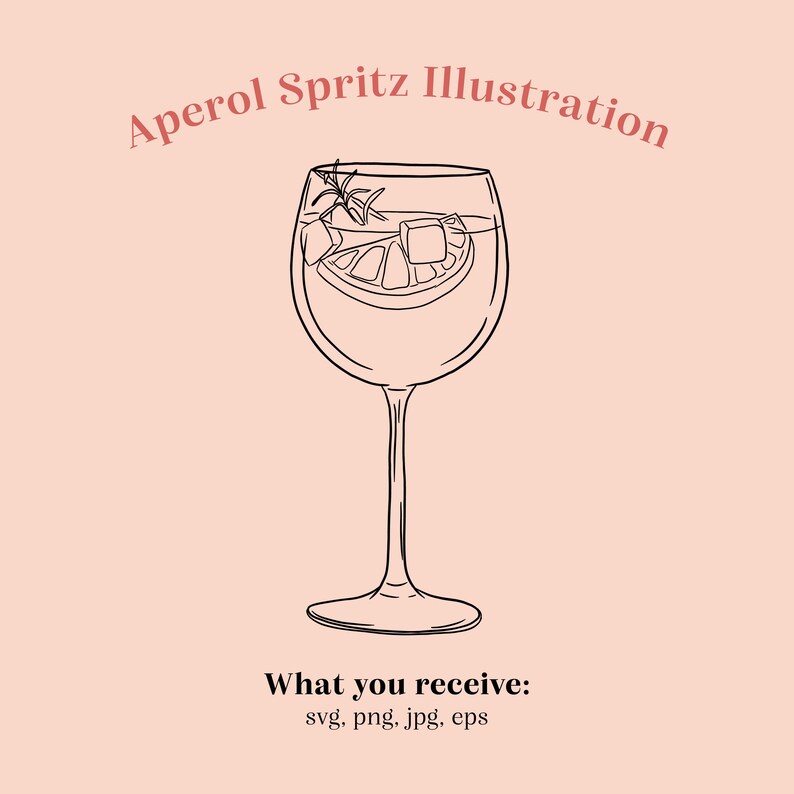 Aperol Spritz Illustration, Aperol Spritz Clip Art, Aperol Spritz ...