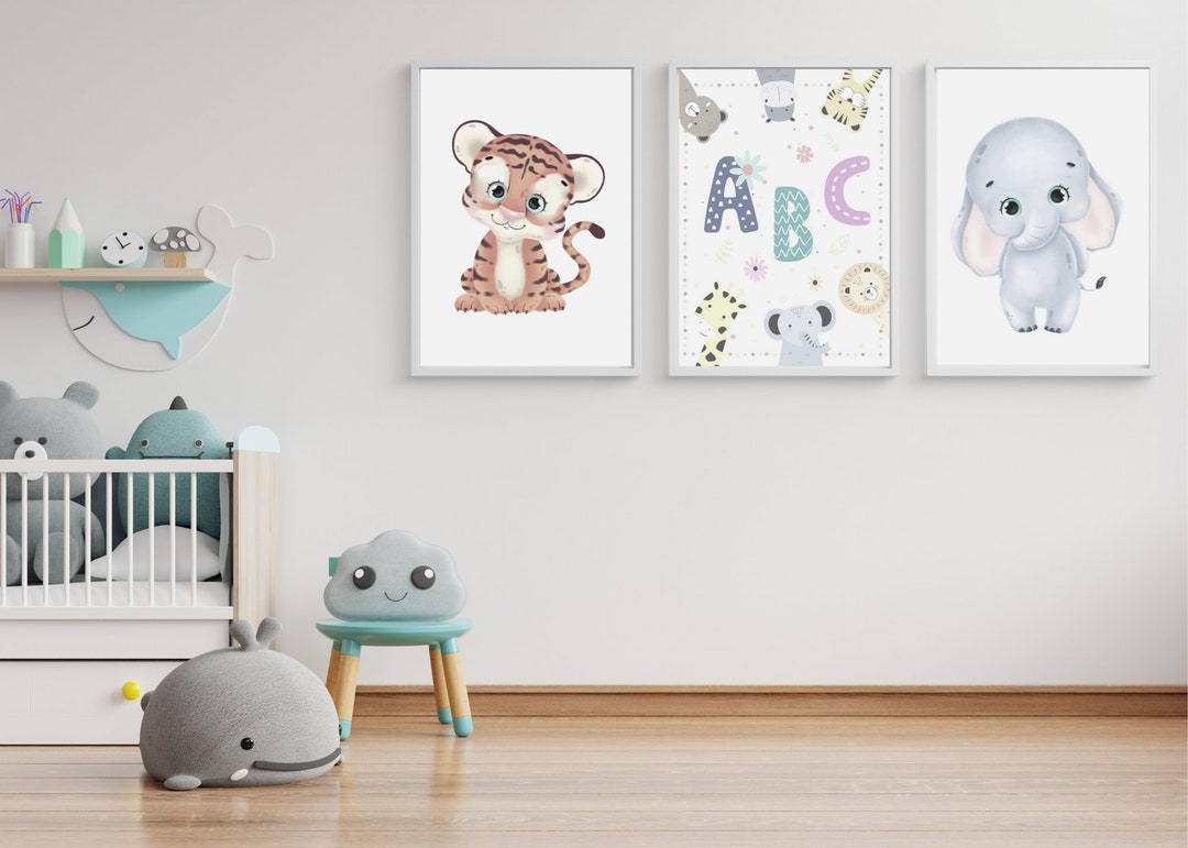 SALE ABC Kids Print Set of 3, Wall Art for Kids, Kid's Room Decor ...