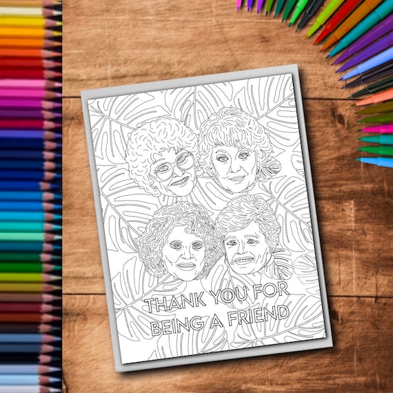 Coloring Book Instant Download the Golden Girls With Palm - Etsy