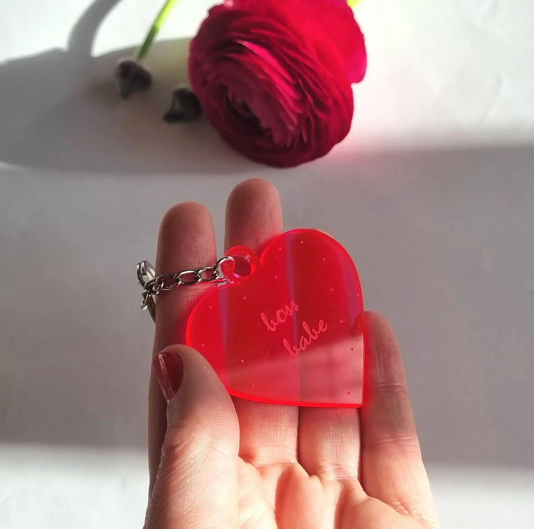 Keychain Plexiglas Boss Babe Fluorescent - Etsy