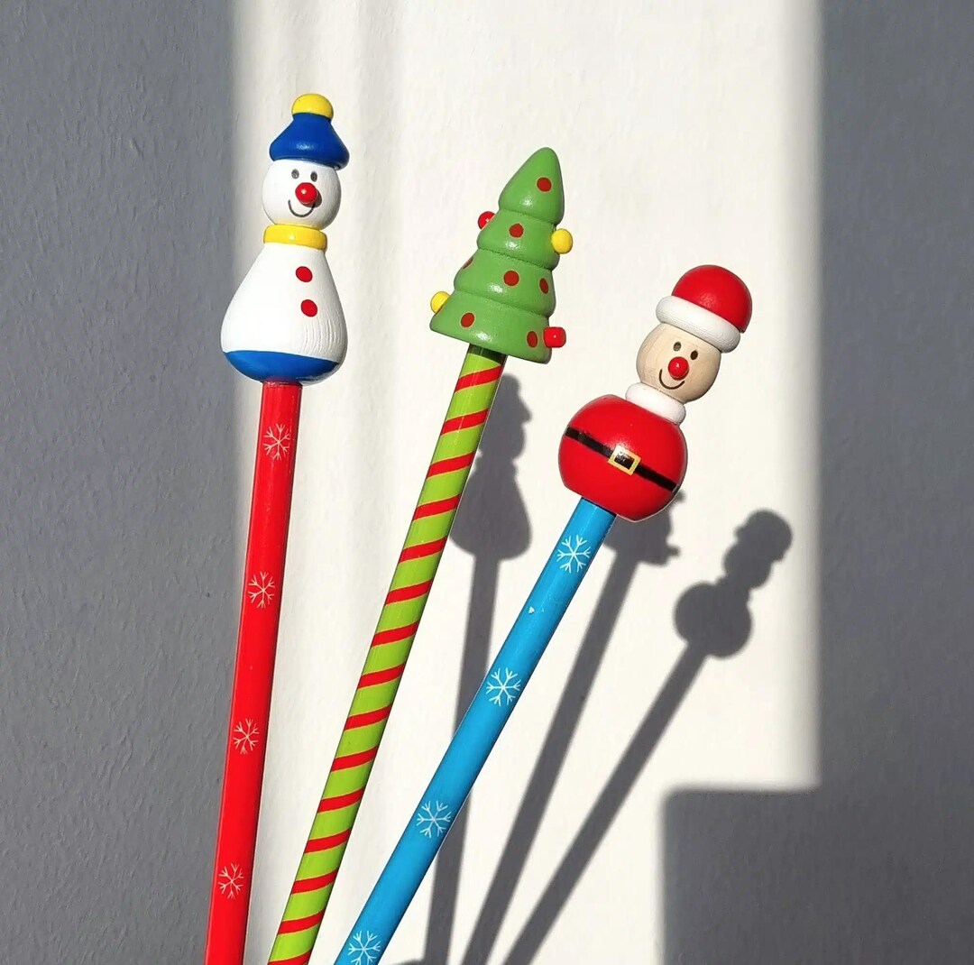 Funny Pencil With Christmas Figure - Etsy