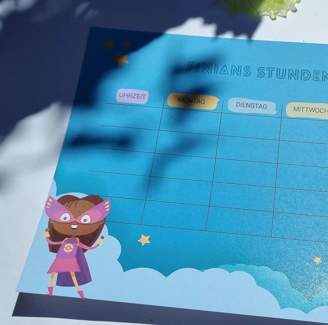 Superhero Timetable cute Hero - Etsy