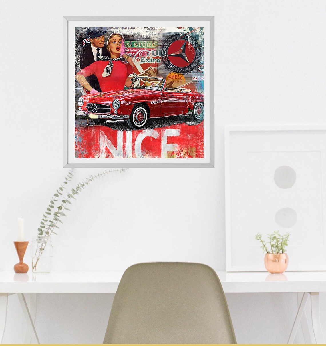 Original LUC Best,"mercedes 190sl", Giclée, Limited Edition,33 X 49 Cm ...