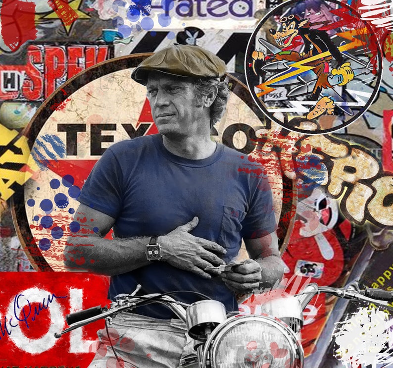 Original LUC BEST, Steve Mcqueen Cool, Giclée, Limited Edition,33 X 49 ...