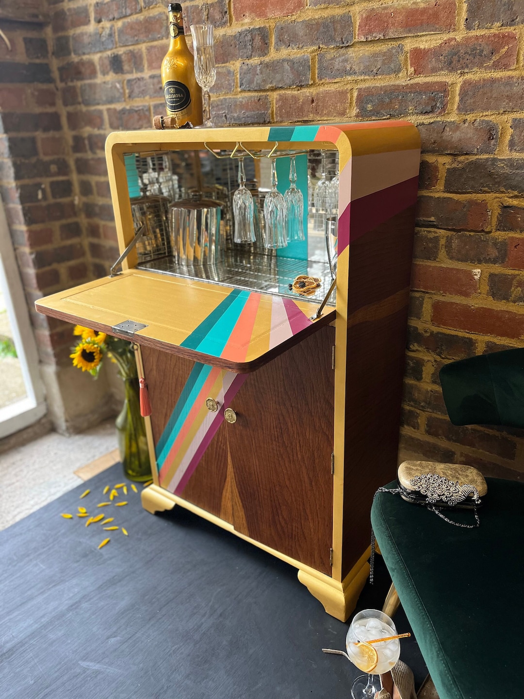 SOLD SOLD SOLD Retro Cocktail Cabinet in Multicolour - Etsy UK