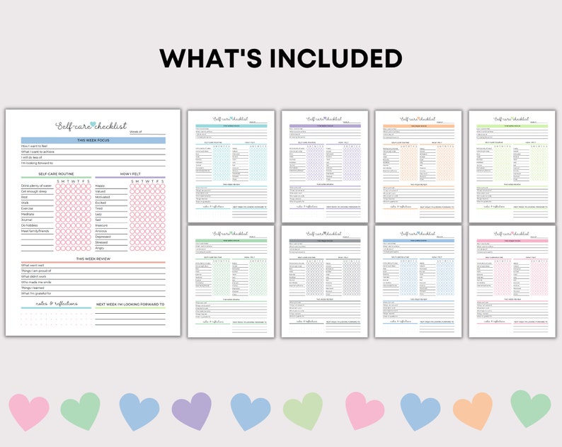 Weekly Self Care Checklist, Self Care Planner, Self Care Routine ...