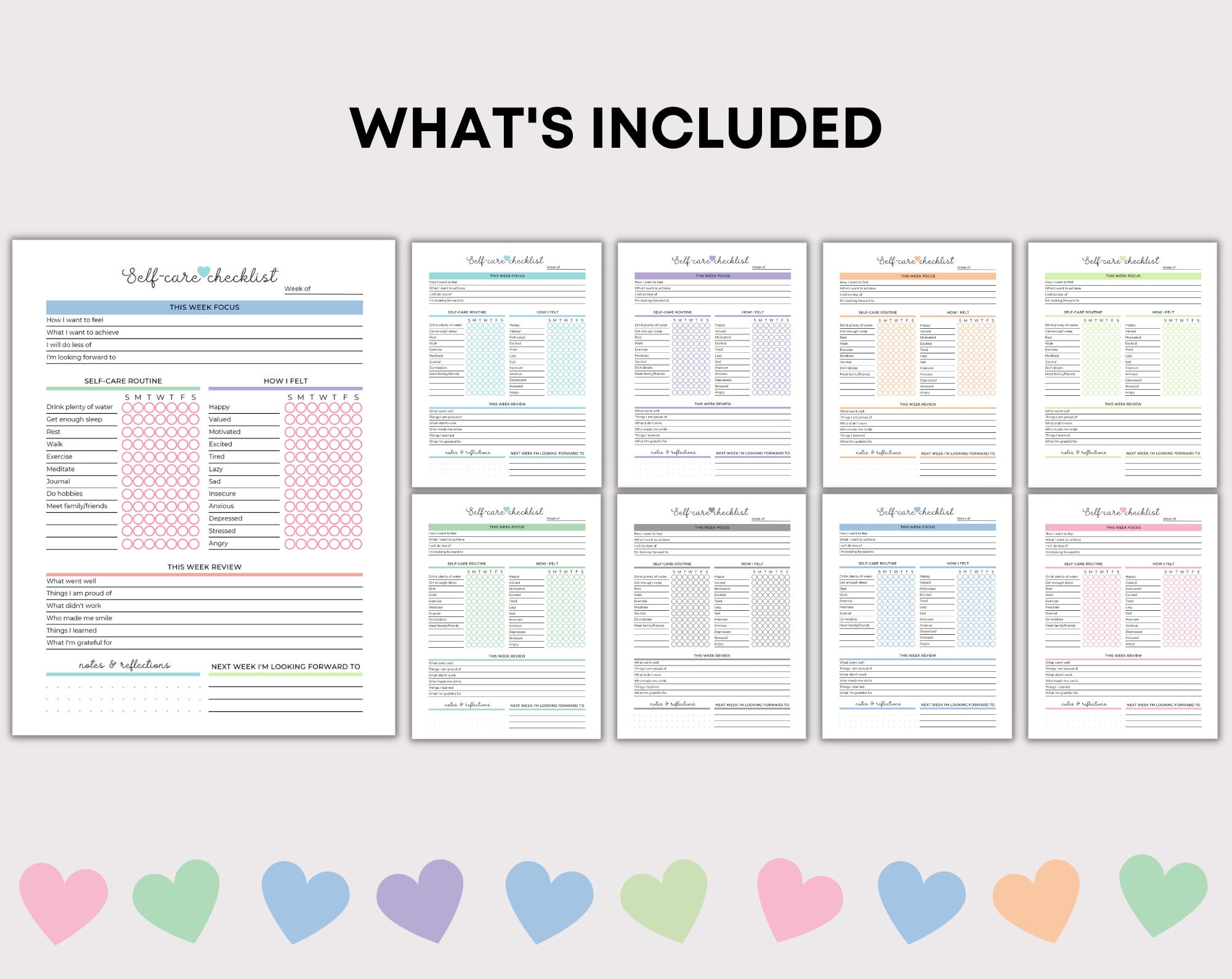 Weekly Self Care Checklist, Self Care Planner, Self Care Routine ...