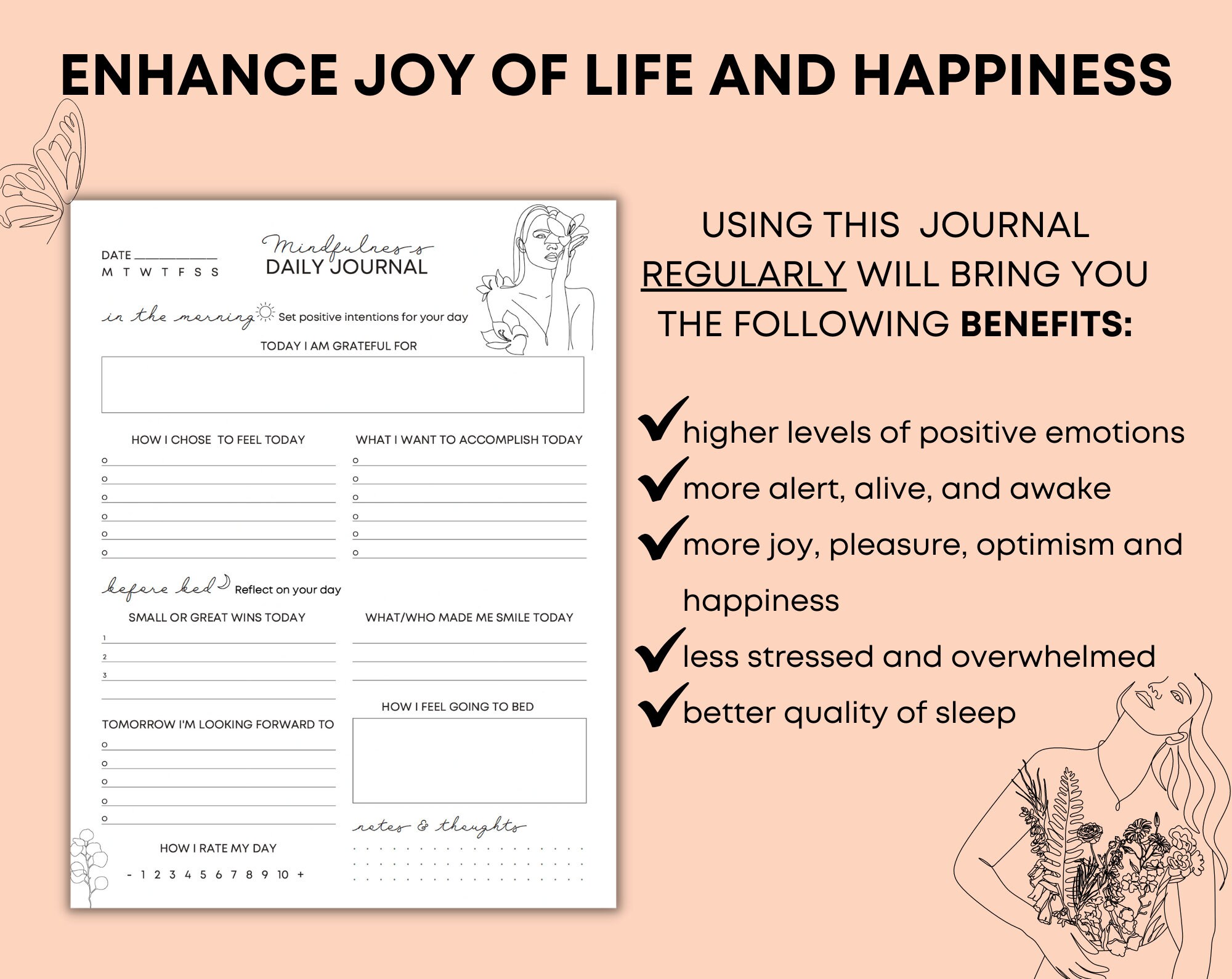 Mindfulness Journal. Daily Planner. Gratitude Journal - Etsy