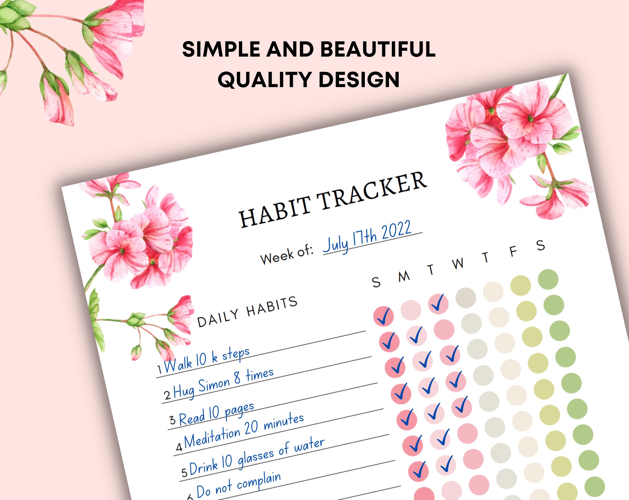 Weekly Habit Tracker. Habit Track Printable. Habit Tracker Template ...