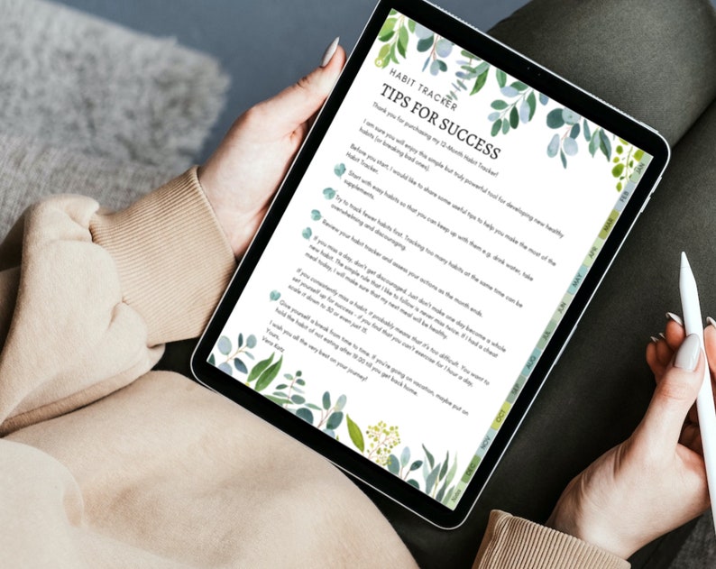 Digital Habit Tracker. Monthly Habit Tracker. iPad Habit Tracker ...