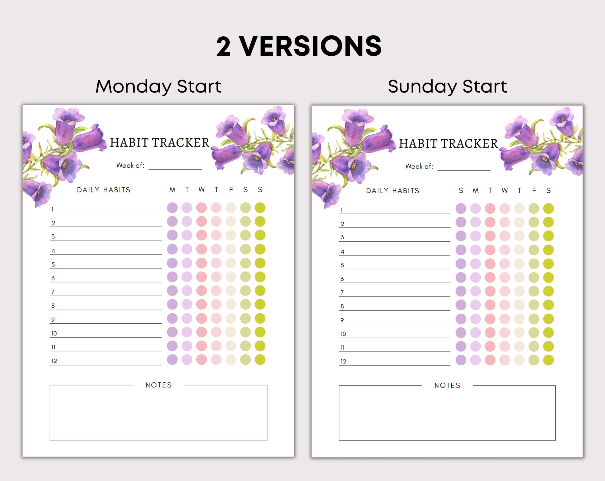 Weekly Habit Tracker. Habit Track Printable. Habit Tracker Template ...