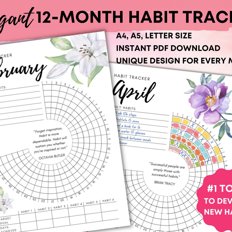 April Habit Tracker - Etsy