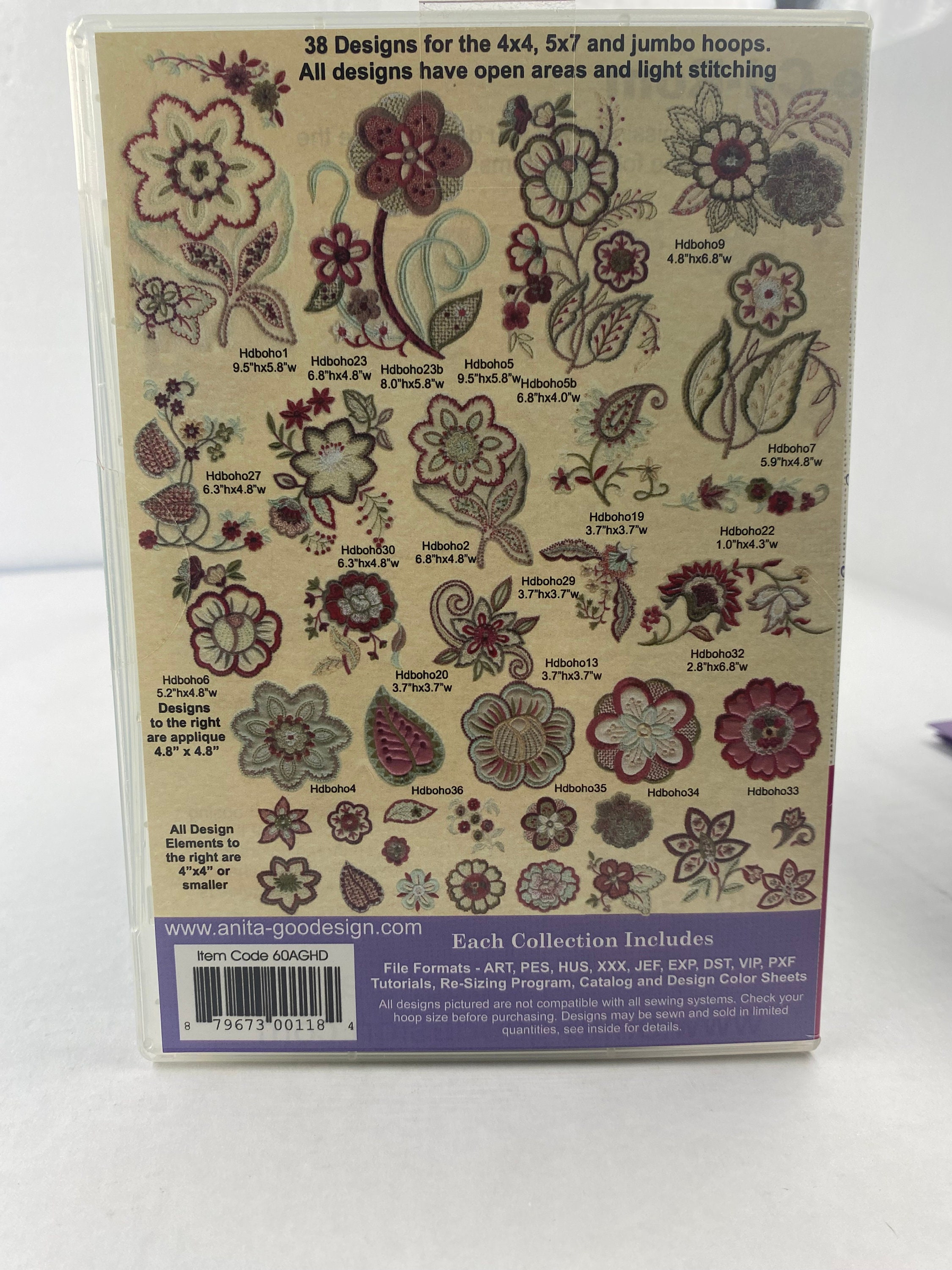 Anita Goodesign Embroidery Collection Boho Flowers Full - Etsy