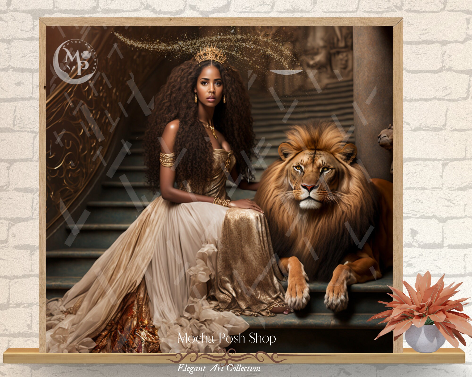 Neutral Vintage Portrait of a Queen |wall Art Print | Black Queen Art ...