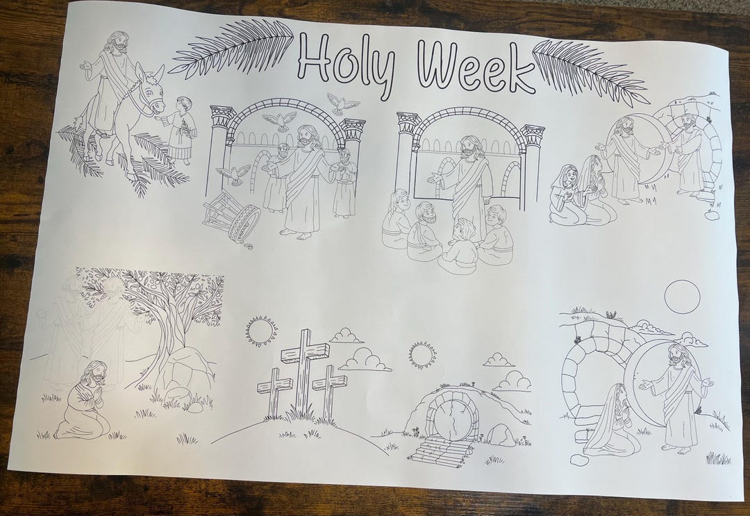 Easter Holy Week Giant Coloring Page - Etsy