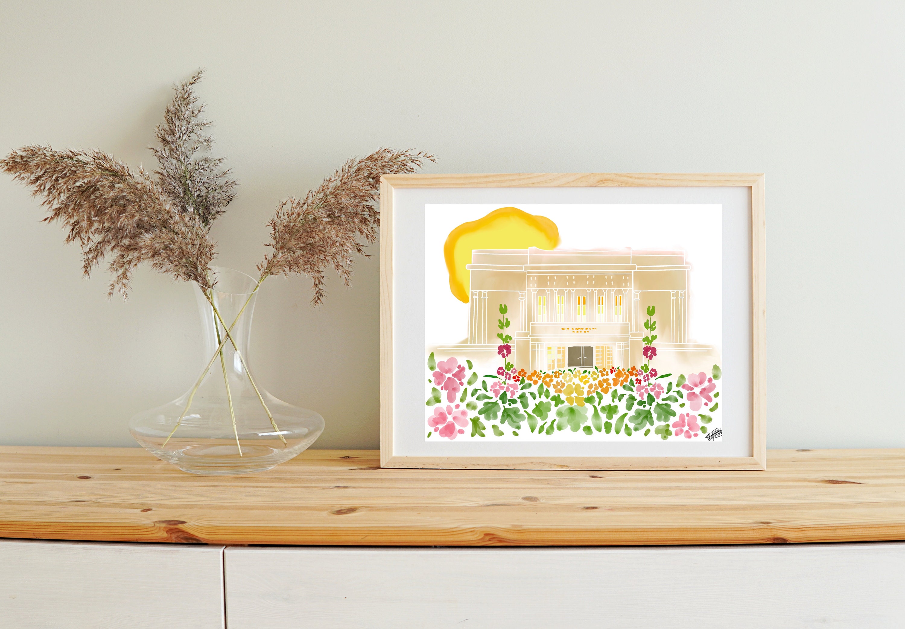 LDS Temple Watercolor Art- Mesa Arizona Temple- Digital Download - Etsy