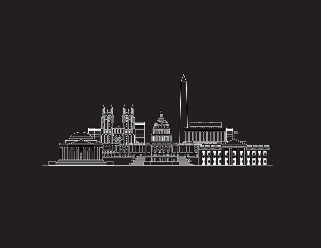 Washington DC City Cityscape Illustration Digital File - Etsy