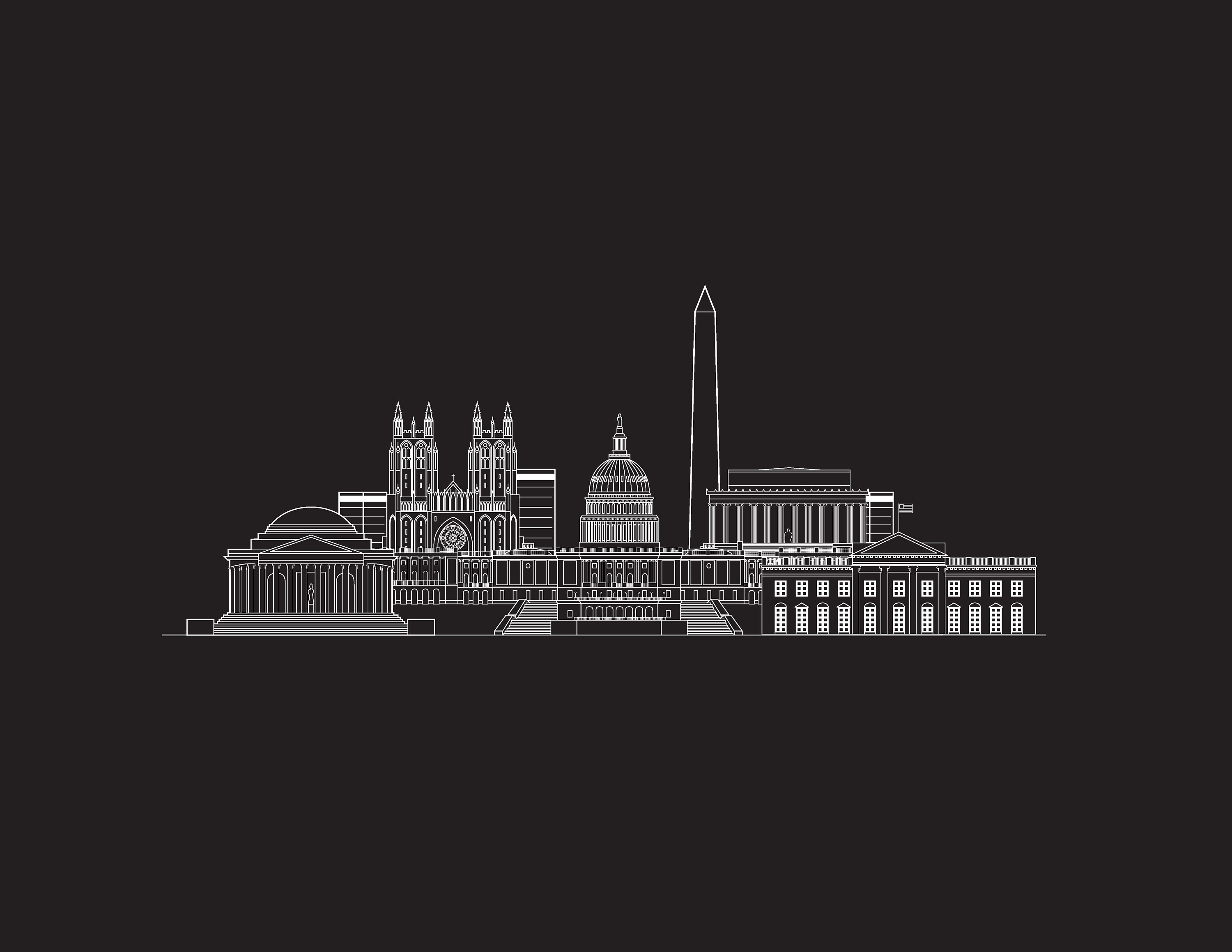 Washington DC City Cityscape Illustration Digital File - Etsy