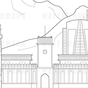 Kabul, Afghanistan, Skyline Cityscape Illustration Digital File B&W - Etsy