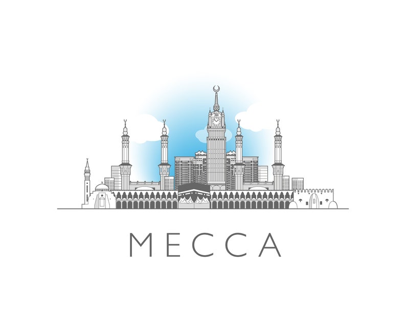 Mecca, Saudi Arabia, Cityscape Illustration Digital File - Etsy