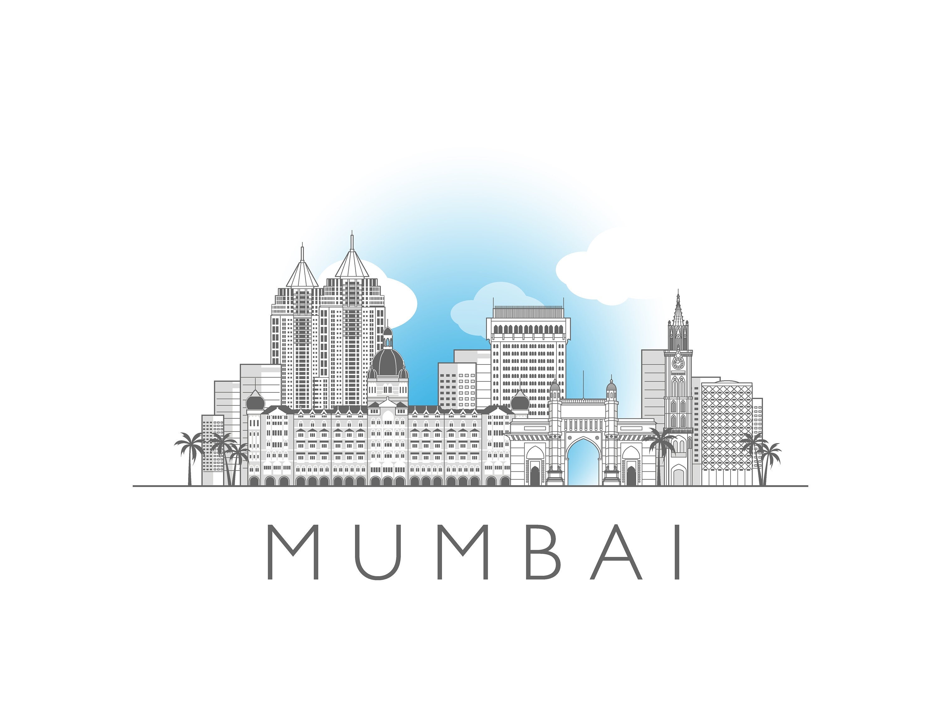 Mumbai, India, Cityscape Illustration Digital File - Etsy