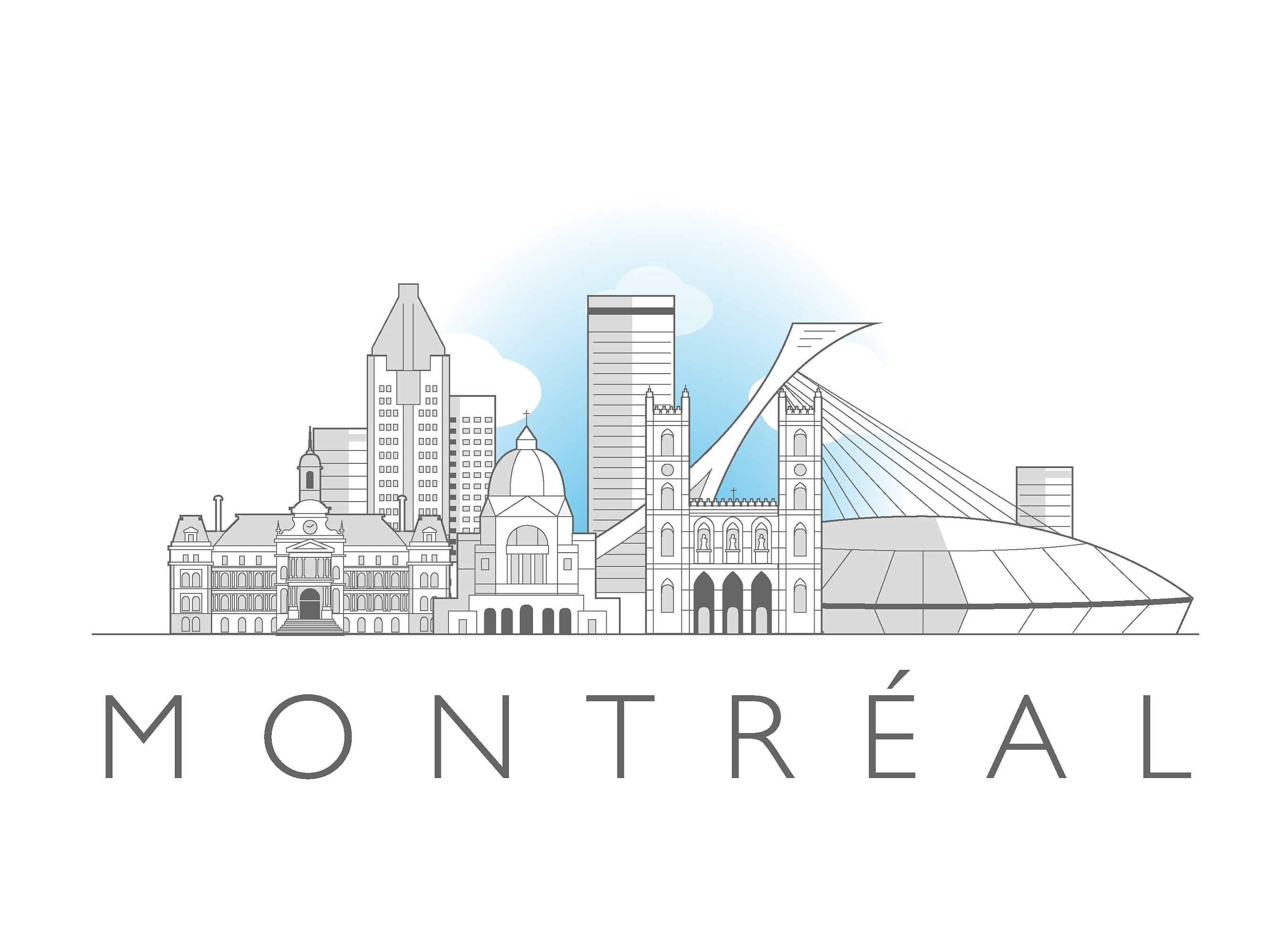 Montreal City Quebec Cityscape Illustration Digital File - Etsy Canada