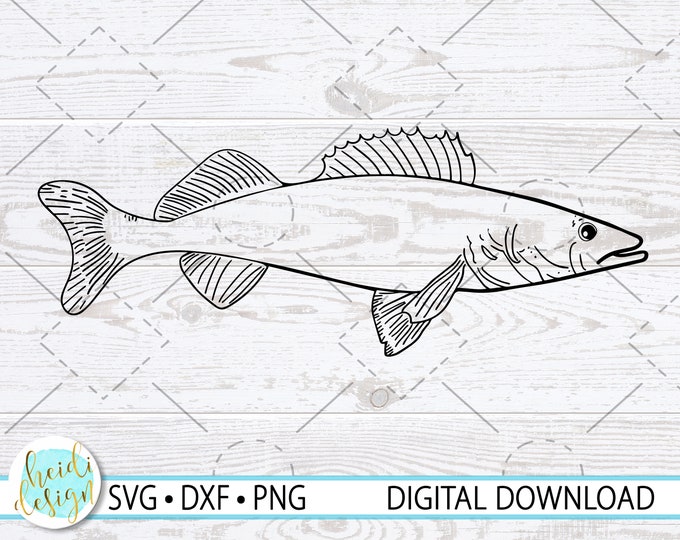 Walleye Fishing SVG, Walleye Svg, Fish Svg, File - PNG - DXF - Cricut ...