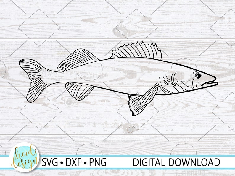Walleye SVG, Fishing SVG, Lake Life SVG, Hand Drawn Walleye, Instant ...