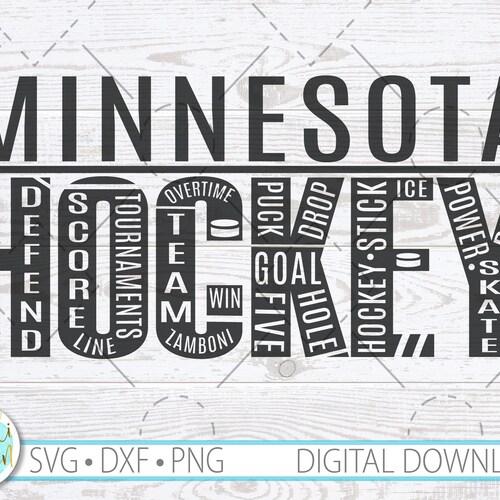 Minnesota Hockey SVG MN Hockey Design Layered Hockey Cut - Etsy