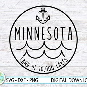 Minnesota SVG, Anchor SVG, Instant Download, Minnesota Decor, Land of ...