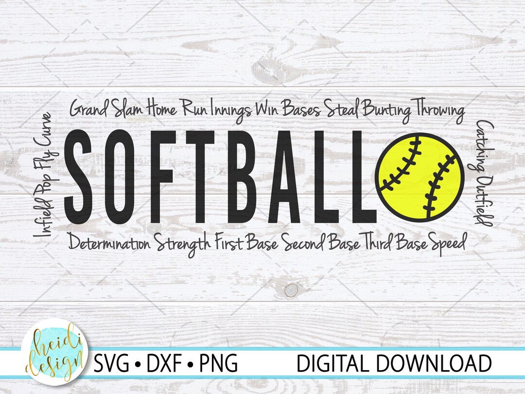 Softball SVG, Softball Text SVG, Softball Mom Shirt, Softball SVG for ...