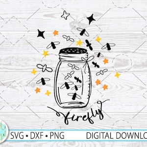 Firefly Mason Jar SVG, Camping SVG, Mason Jar Design, Catching ...