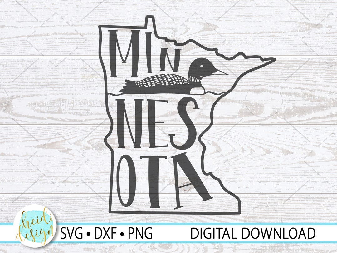 Minnesota State SVG, Loon SVG, Instant Download, Minnesota Outline SVG ...