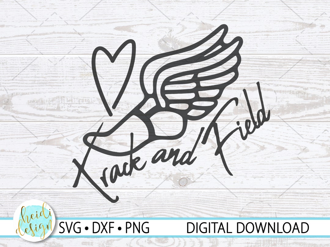 Track and Field SVG With Heart and Track Emblem, Track SVG for Cricut ...
