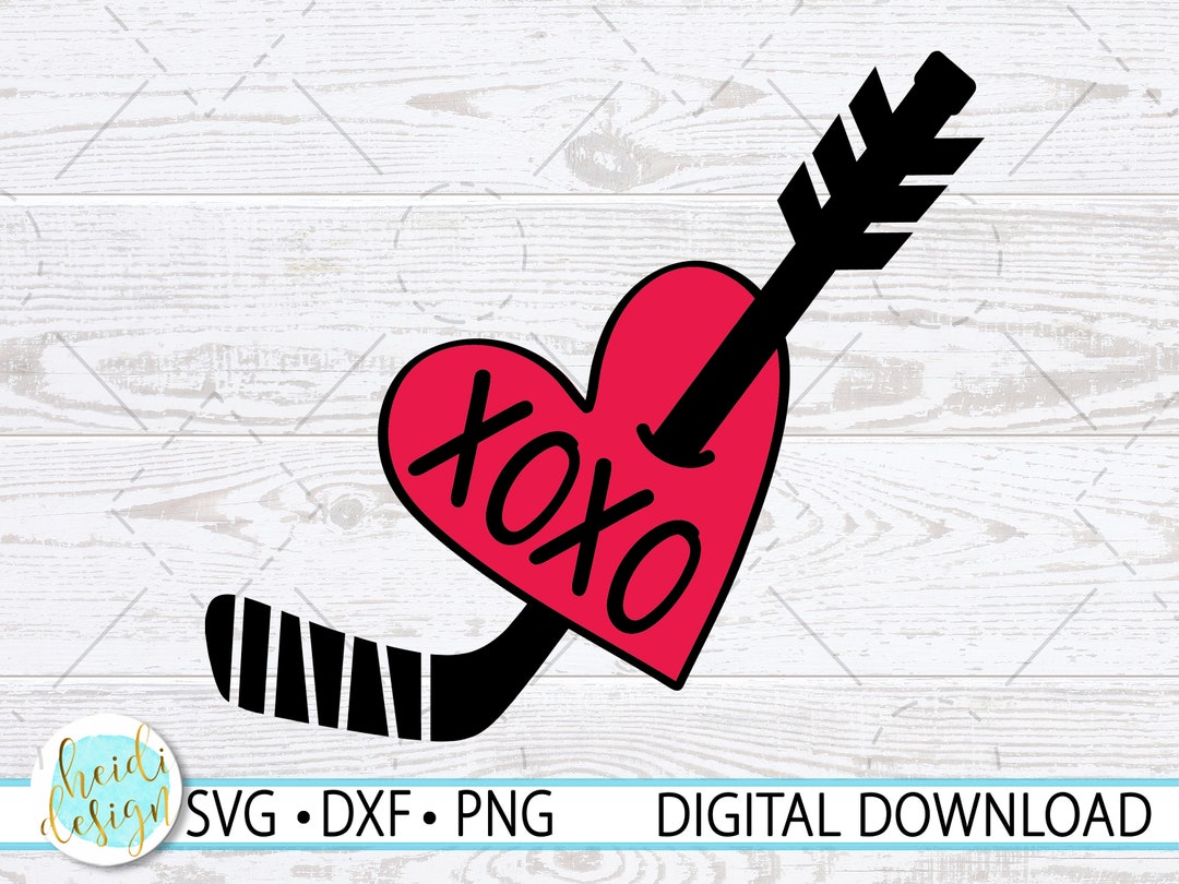 Hockey Valentines Day SVG / Hockey XOXO SVG / Hockey Heart Svg / Hockey ...