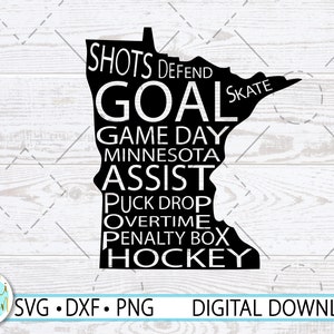 Minnesota Hockey SVG, Minnesota Hockey Decor, State of Minnesota Hockey ...