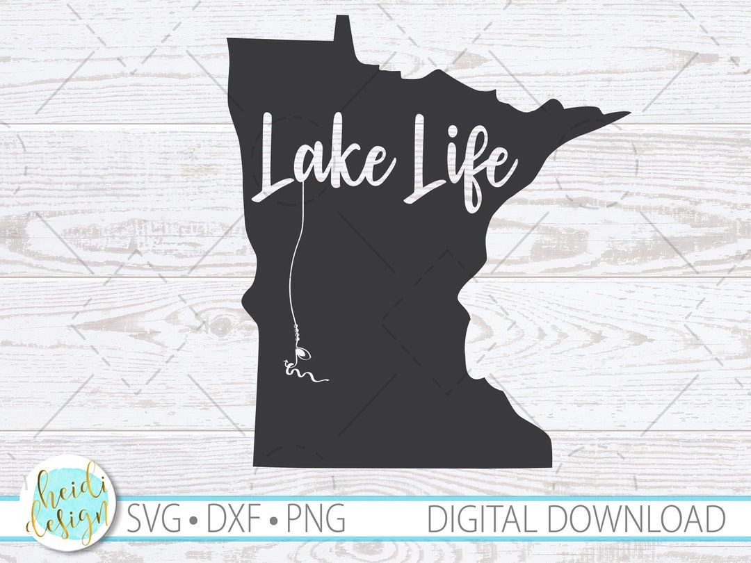 State of Minnesota Fishing Line SVG - Lake Life Digital Download - Easy ...