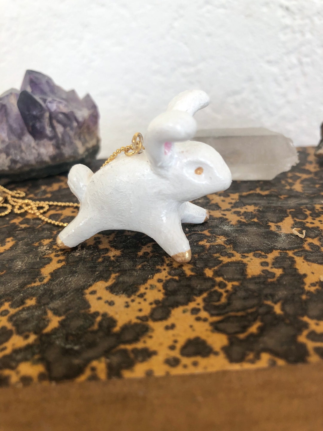 Rabbit Necklace, Necklace With Rabbit Pendant, Witchcore Jewelry ...