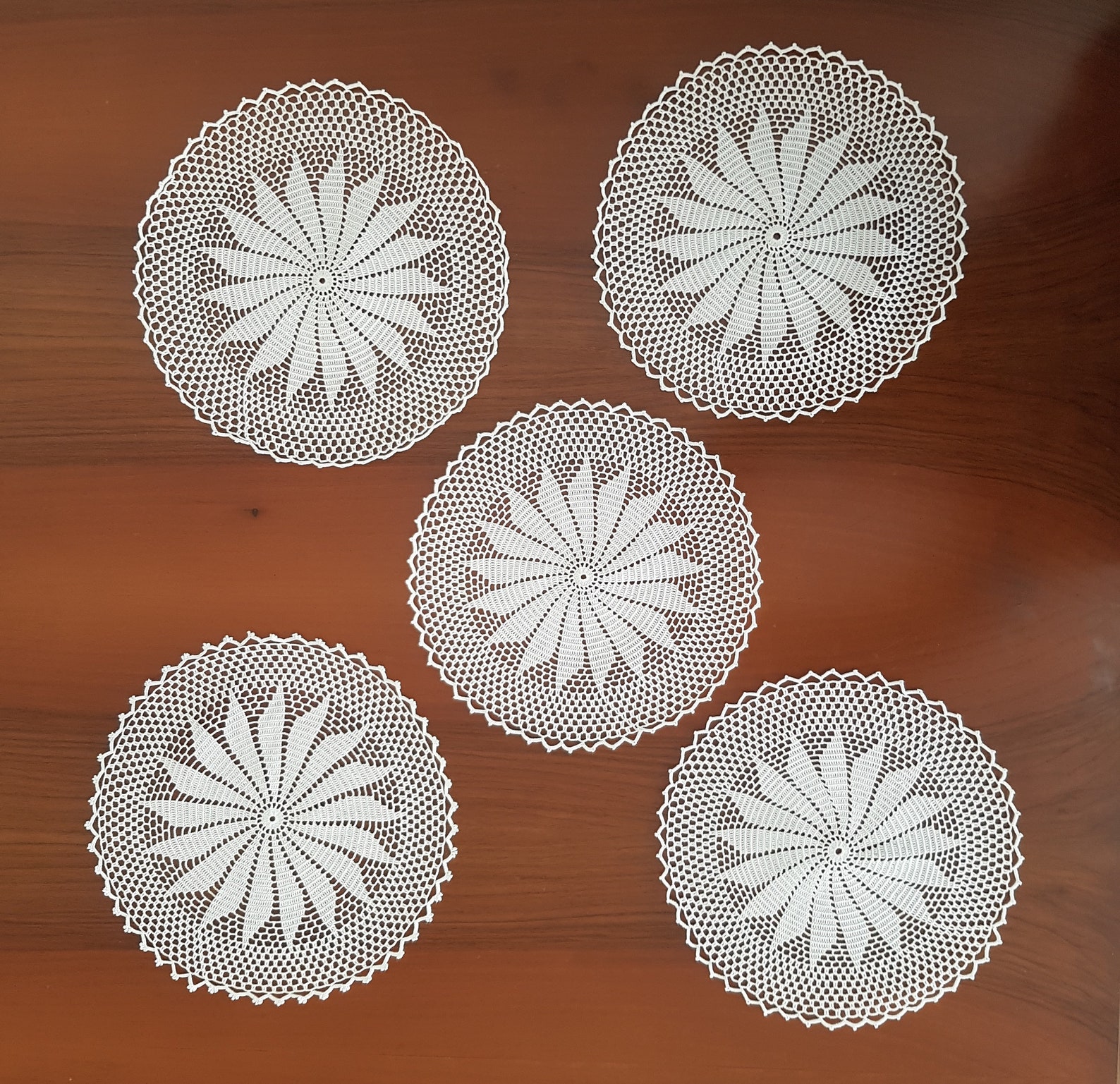 Lace Doily, Round Coffee Table Cloth, Handmade Crochet Doily, Vintage ...