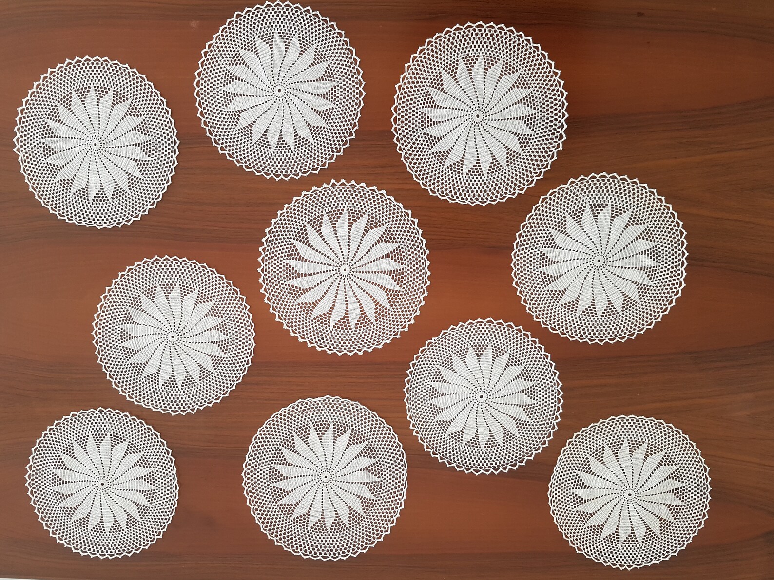 Lace Doily, Round Coffee Table Cloth, Handmade Crochet Doily, Vintage ...