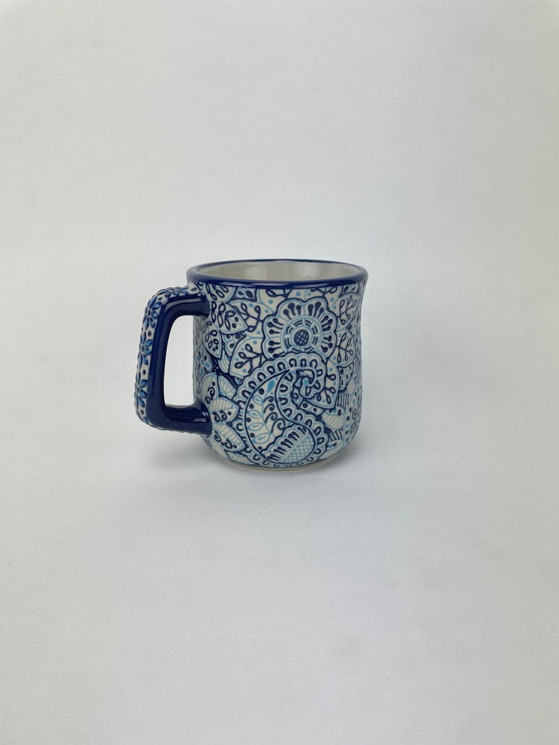 Multi Azul 18oz Paz Textured Pottery Mug, Handmade Ceramic Mug ...