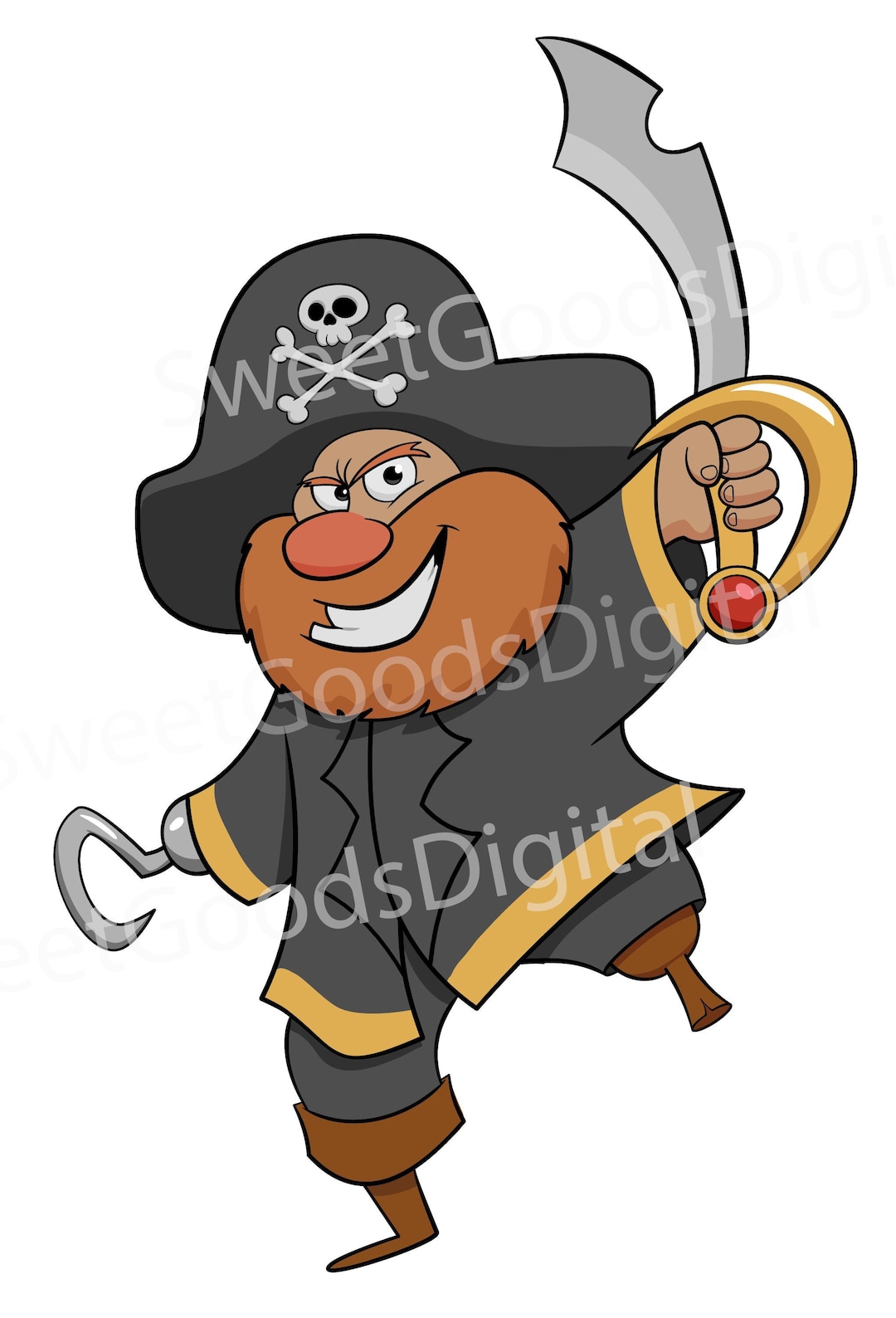 Cartoon Pirate EPS PNG Clip Art Stock Illustration - Etsy