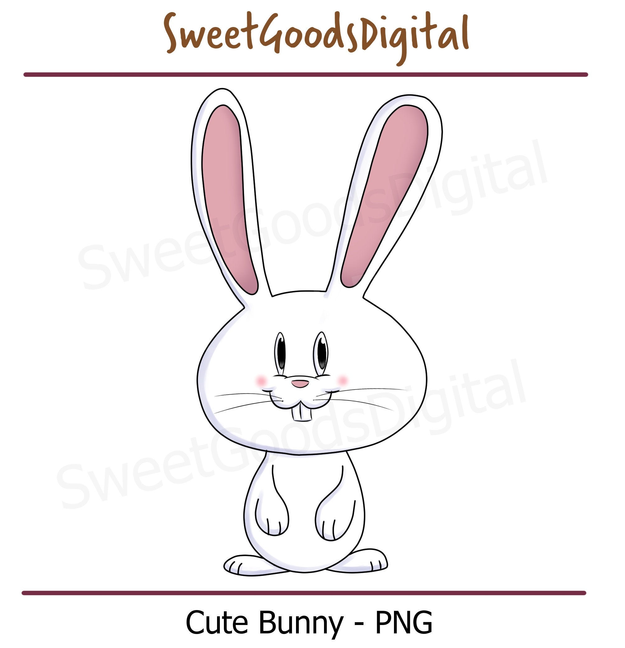 Cute Bunny Clip Art - Commercial Use Cartoon Bunny - Bunny PNG, Rabbit ...