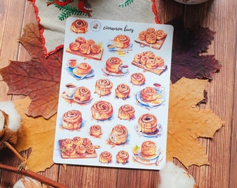 Cinnamon Buns Vinyl Sticker Sheet - Etsy
